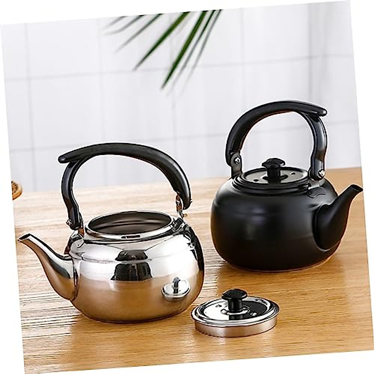 CRAFTHROU Stainless Steel Teapot Coffee Filtration Teapot Portable Tea Kettle Stove Kettle Multi-function Tea Kettle Retro Espresso Machine Stainless Water Kettle Portable Kettle Silver