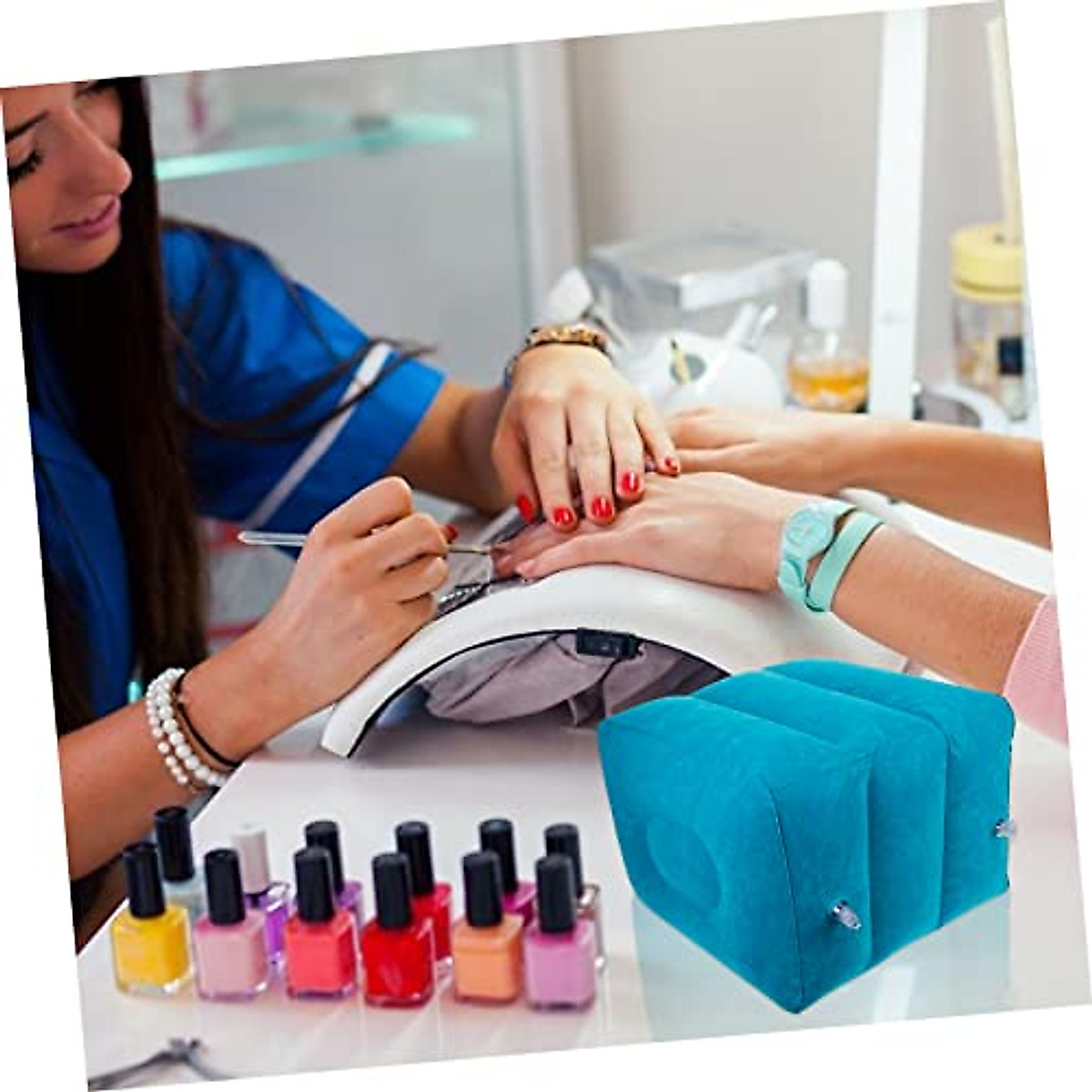 HOMSFOU Three-Layer Inflatable Mat Car Air Mattress Auto Floor Mats Reflexology Mat Footstool for Under Desk Leg Rest Bed Adjustable Pillows Car Floor Mat Fold Under The Table PVC Travel