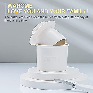 Warome Butter Dish, Butter Crock for Soft Butter, French Butter Keeper With Water, No More Hard Butter, High Capacity Butter Container- White