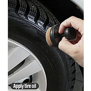 Zlirfy Car Detail Brush,High Density Portable Car Brush with Cover,Car Cleaning Brushes Duster Soft Bristles Detailing Brush,Detailing Brushes for Vehicles,Car Cleaning Accessories (Brown)