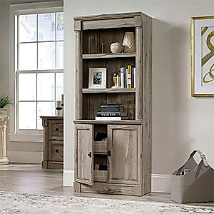 Sauder Palladia Engineered Wood and Metal 3-Shelf Bookcase in Split Oak