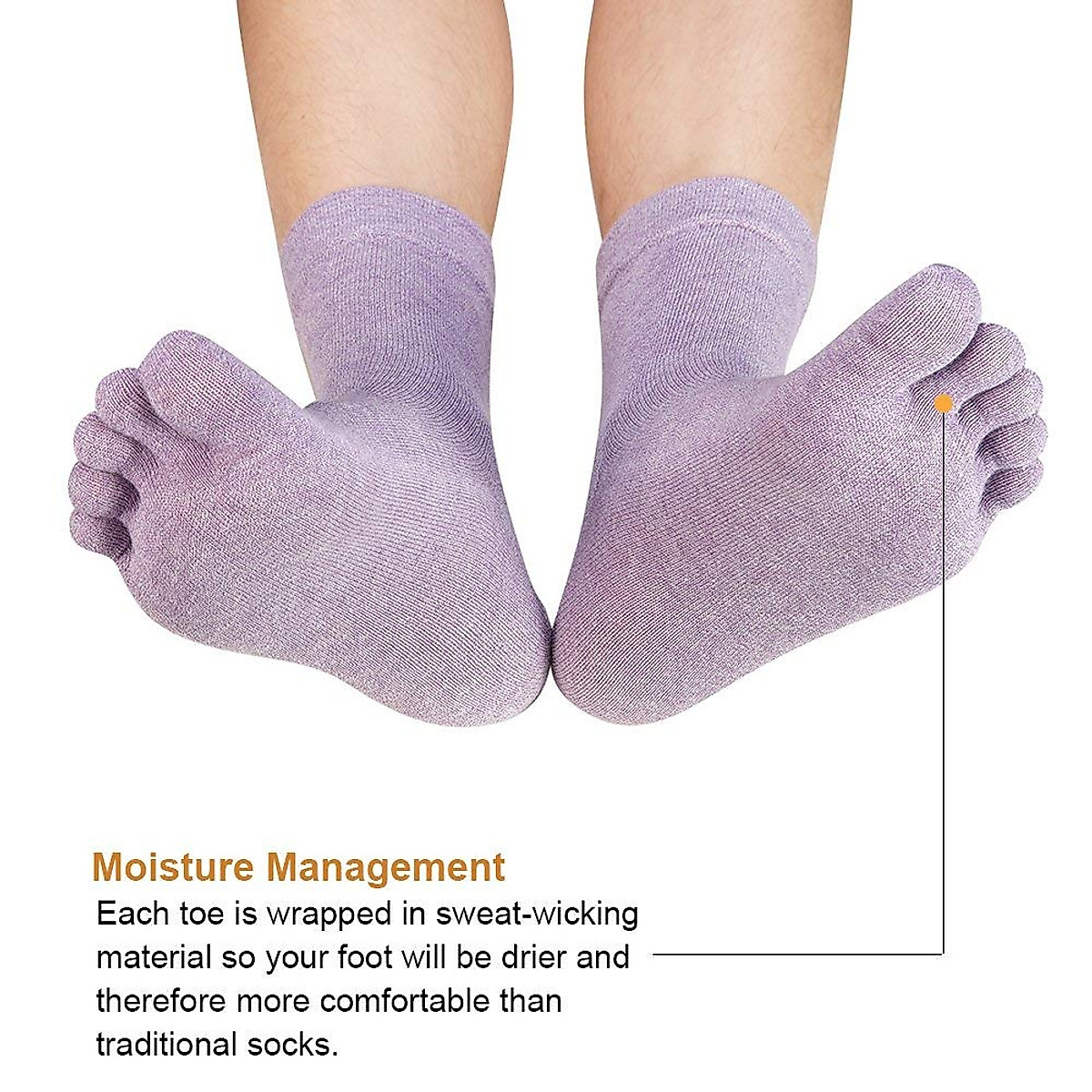 Meaiguo Women's Toe socks Cotton Crew Five Finger Socks For Running Athletic 4 Pack(ABL)