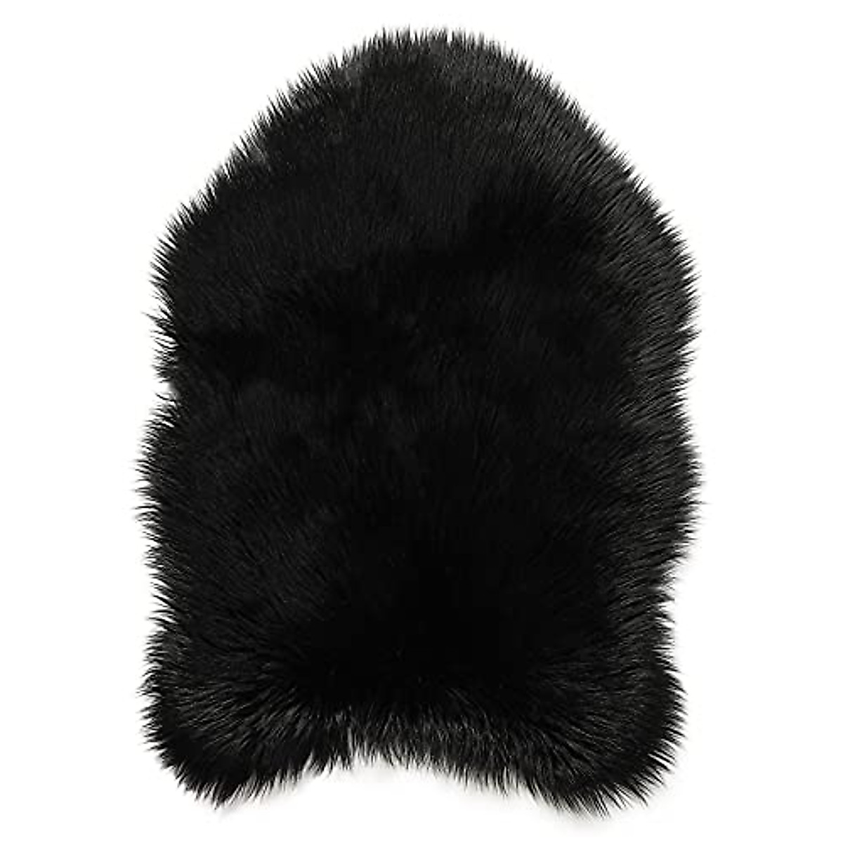 Teppich Wölkchen Faux Fur Rug | Sheep Skin Throw Rug | Washable Fluffy Area Rug, Fuzzy Shag Rug for The Living Room, Bedroom, Nursery Decor | Black - 2x3ft Sheepskin