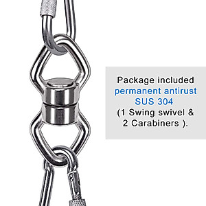 BeneLabel Swing Swivel with 2 Carabiners, 770LB Capacity, Safest Rotational Device Hanging Accessory with 2 Bearing for Aerial Silks Dance, Web Tree Swing, Children's Swing, Yoga Swing Sets