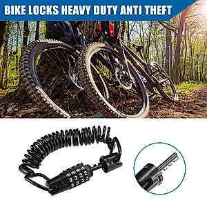 uxcell Adjustable Bike Chain Lock with 4 Digit Bike Lock Cable Anti Theft Bicycle Chain Lock Long Security Resettable Bike Cable Lock for Bike Bicycle
