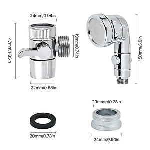 Elesunory Sink Faucet Sprayer Attachment- Adjustable 3 Sprayer Setting with ON/OFF Switch- Hand Held Shower Faucet Extender Up To 59Inch- Portable Shower Head with Hose for Hair Washing Dog Shower