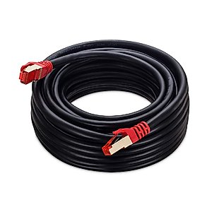 Outdoor Cat 7 Ethernet Cable 200 ft，Neekeons26AWG Heavy-Duty Cat7 Networking Cord Patch Cable RJ45 10 Gigabit 600Mhz LAN Wire Cable STP Waterproof Direct Burial Ethernet Cable (60M(200Feet))