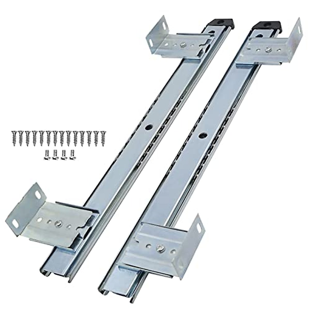Side Mount Drawer Slides, Ball Bearing Slides, 1 Pair Heavy Duty Runners, Keyboard Tray Guides 35cm, Telescopic Guide Rail, for Desks and Computer Tables (size : Black, Size : 350mm/14inch) (Black 350