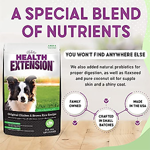 Health Extension Dry Dog Food, Natural Food with Added Vitamins & Minerals, Suitable for Puppies & Dogs, Original Chicken & Brown Rice Recipe (30 Pound / 13.6 kg)