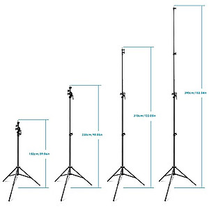 Neewer 13feet/390cm Two Way Rotatable Aluminum Adjustable Tripod Boom Light Stand with Sandbag for Studio Photography Video