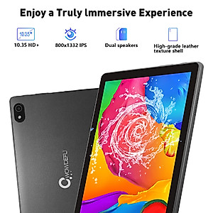 Tablet 10 Inch,Android 11 Tablet AX WiFi 6+2.4&5GWifi,3GB RAM 32GB ROM Storage,IPS HD 1332x800 Screen,Quad Core Processor,5MP+8MP Camera,Bluetooth 5.0,6000 mAh Battery,Leather Fine Grain(Grey)