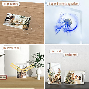 Acrylic Picture Frames, 4×6 Inch Photo Frame 1 Pack, Clear Small Picture Frame, Transparent Photo Frame, Frameless Picture Frame for Home and Office, Picture Frame Suitable for Christmas Gift