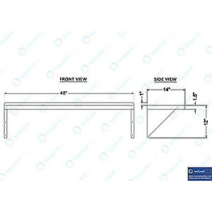 AmGood 14" X 48" Stainless Steel Wall Shelf | Metal Shelving | Garage, Laundry, Storage, Utility Room | Restaurant, Kitchen | Food Prep | NSF Certified