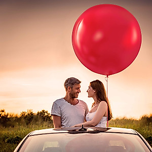 Prextex Red Giant Balloons - 8 Jumbo 36 Inch Red Balloons for Photo Shoot, Wedding, Baby Shower, Birthday Party and Event Decoration - Strong Latex Big Round Balloons - Helium Quality