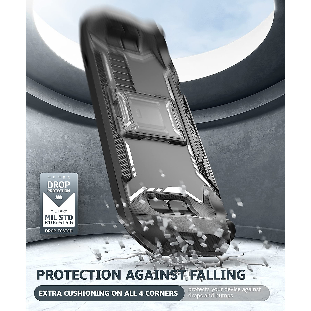 Mumba Blade Series Case for Steam Deck / Steam Deck OLED with Kickstand, TPU Grip Shock Protective Cover Accessories, Heat Dissipation Friendly, Anti-Slip & Anti-Scratch Protector (Black)