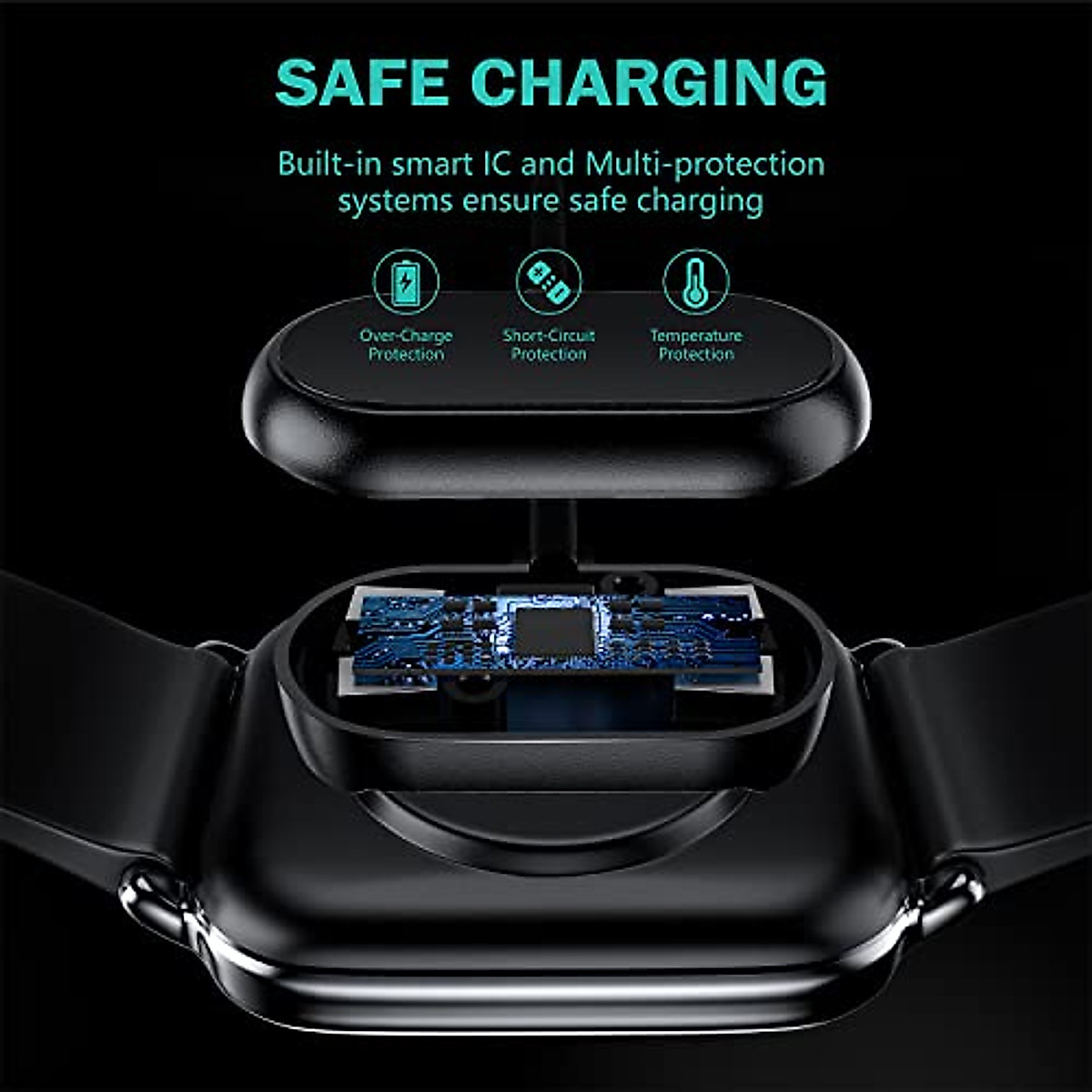 TUSITA Charger Compatible with Amazfit GTR 4, GTR 3, GTR 3 Pro, GTS 3, GTS 4, T-Rex 2 (1M,2-Pack)