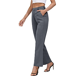 VILIGO Wide Leg Dress Pants for Women High Waisted Work Business Casual Trousers Grey XS