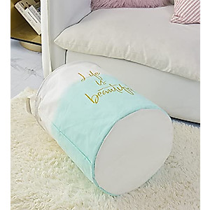 PFONB 19.7" X-Large Collapsible Laundry Basket,Waterproof Sturdy Lightweight Canvas Round Clothes Hamper for Baby Gift Basket.(Life Green)