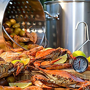 Barton 53Qt Stock Pot w/Strainer Basket Commercial Stainess Steel Food Grade 304 Turkey Deep Fryer Crawfish Clam Steamer