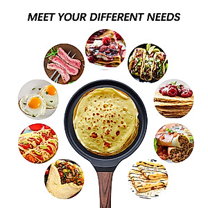 Vinchef Nonstick Crepe Pan, 11inch Skillet Pan for Dosa Tawa Omelette Tortillas Crispy Pancake, Griddle Pancake Pan, PFOA FREE and Induction Compatible