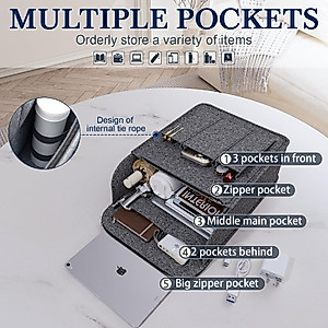 APSOONSELL Large Backpack Organizer Insert Felt Bag Organizer with Zipper Backpack Shaper Foldable Tote Organizer for Rucksack Shoulder Bag, Gray, XL