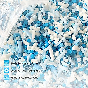 HONEHO 10 LBS Shredded Gel Memory Foam Filling, Comfortable and Soft Bean Bag Chair Filler, Memory Foam Stuffing for Cooling Pillow, Beanbag, Stuffed Animal, Dog Bed, Couch Cushion