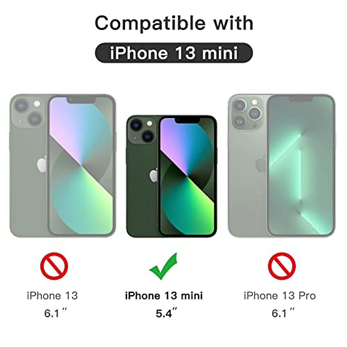 JETech Full Coverage Screen Protector for iPhone 13 mini 5.4-Inch, Black Edge Tempered Glass Film with Easy Installation Tool, Case-Friendly, HD Clear, 3-Pack