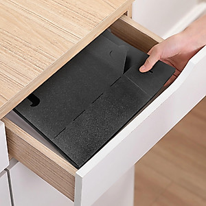 Foldable Scrapbook Paper Storage Organizer, 12x12 Scrapbook Paper Storage, Plastic File Organizer, Black, 3 Pack