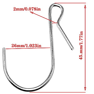 DZS Elec 60PCS S Shaped Stainless Steel Metal Hooks 4.5cm Silver Door Back Hooks Clothes Hanger Hanging Hooks DIY Crafts for Indoor and Outdoor Use Kitchen Bathroom Supermarket Key Chains Tags