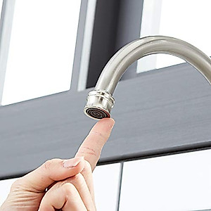 VAPSINT 4 Hole Kitchen Faucet with Sprayer,High Arc Commercial Brushed Nickel Stainless Steel Kitchen Sink Faucet 360 Degree Swivel Pullout Kitchen Faucets for Sink 3 Hole