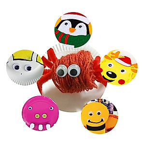 BOEYAA Wiggle Googly Eyes 100 Pcs Self-Adhesive Wiggle Eyes Round Plastic Eyes with Eyelashes for Handmade DIY Craft Decoration Making Accessories (20mm)