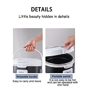 12V/24V Mini Rice Cooker, 3L Portable Travel Rice Cooker For Car/Truck, Small Rice Cooker with Steam Tray, Cooking Heating and Keeping Warm Function(BLACK)