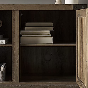 Walker Edison Georgetown Modern Farmhouse Double Barn Door TV Stand for TVs up to 65 Inches, 58 Inch, Rustic Oak