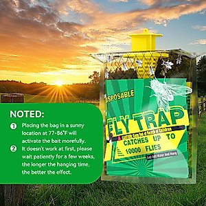 Fly Trap, 4 Pack Hanging Fly Traps Outdoor Home, Disposable Fly Catcher Outdoor with Premium Fly Bait, Pet Safe Pest Control, Flying Insect and Horse Fly Traps Outdoor for Backyard, Patio & Camping