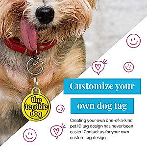 Dog Tag Art Canine America Shield Personalized Pet ID Tag for Dogs, Silent Customized Dog Tag (Small)