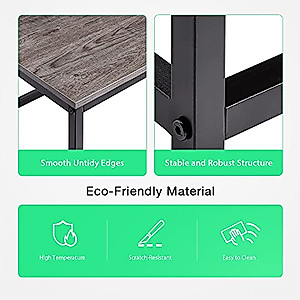 AZL1 Life Concept Coffee Table with Metal Frame,Clean, contemporary design meets rustic industrial style，for living room, office, Dark Brown/Black