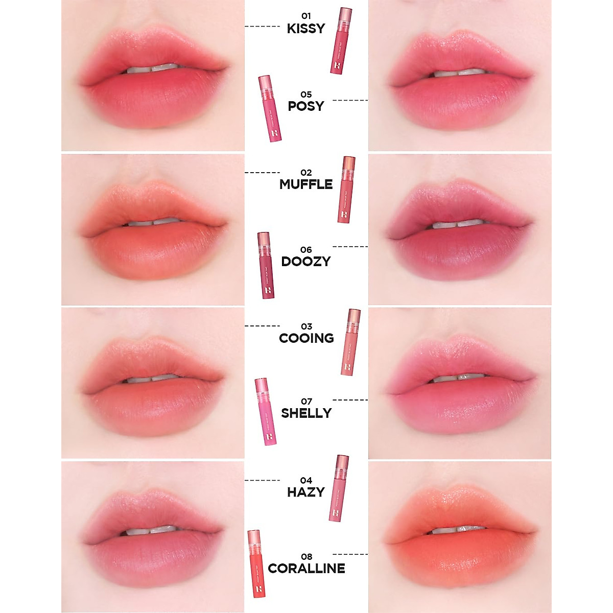 HOLIKA HOLIKA Foggy Blur Tint - Lightweight Airy Lip Makeup with Sheer Soft Color, Buildable Formula, Moisture & Silky Blur Fit, Pink Fruit Complex & Hyaluronic Acid, 0.14 fl.oz. (06 DOOZY)