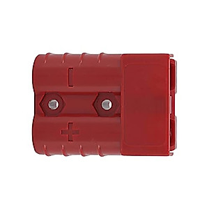 Gonetre 50a 600v Plug 50a 600v Plug 50a 600v Connector Double Pole High Current Power Supply Plug Connector for Solar Panel Dual Battery System Grey (Red)