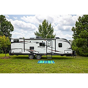 Camco Handy Mat with Strap, Perfect for Picnics, Beaches, RV and Outings, Weather-Proof and Weather Resistant (Green/Turquoise - 60" x 78") (42806)