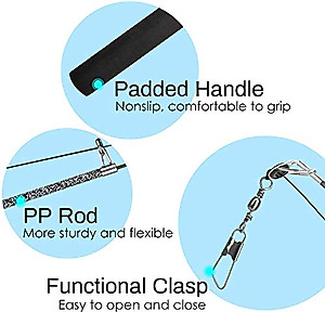 Pawaboo Cat Feather Toys, 4 Pack Interactive Cat feather Teaser Wand Toys, Retractable Fishing Pole Wand Catcher Exerciser with Refill Fish, Dragonfly Worm with Bells, Fun Cat Kitten Kitty Playing Toy