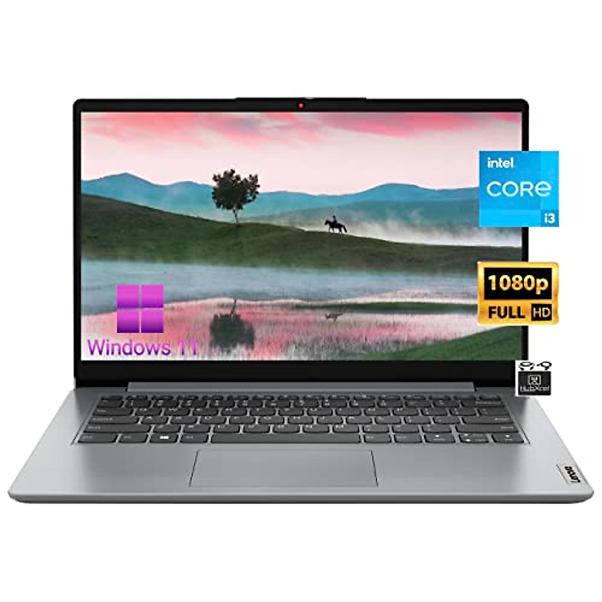 Lenovo 2023 Flagship IdeaPad 3i Laptop 14" FHD Screen, Dual-core Intel i3-1115G4 Processor (Upto 4.10 GHz), 8GB RAM, 128GB NVMe SSD, Wi-Fi 6, Bluetooth, 4-in-1 Card Reader, Win 11 S+HubxcelAccessory
