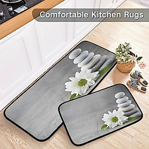 Zen Concepts Kitchen Mat Set of 2 Anti-Fatigue Kitchen Rug Set Non Slip Foam Cushioned Kitchen Runner Rugs and Mats Comfort Standing Mat for Office Laundry Home Decor
