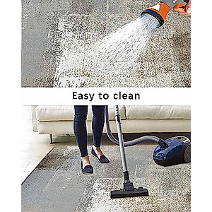 Brown Grey Oil Painting Outdoor Rug for Patio/Deck/Porch, Non-Slip Area Rug 5x8 Ft, Modern Geometric Abstract Aesthetics Indoor Outdoor Rugs Washable Area Rugs, Reversible Camping Rug Carpet Runner