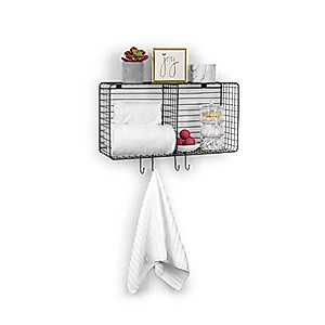 Spectrum Diversified Vintage Wall Mount Office or Entryway Wire Basket Cube Rack Station, One, Industrial Gray