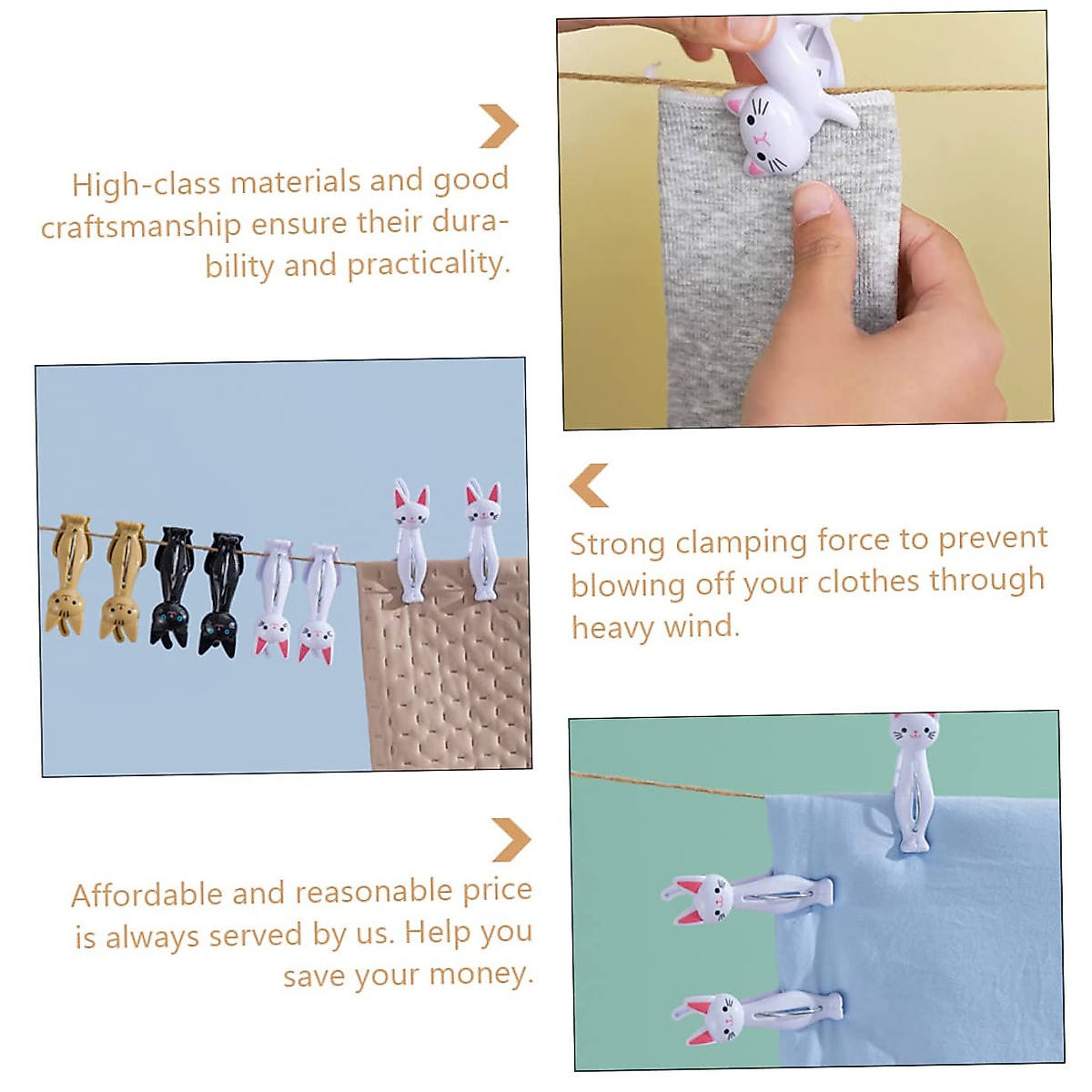 BUGUUYO 12pcs Cat Clip Metal Clothes Clips Chip Clips Cute Air Drying Laundry Clips Clothes Pin Bag Plastic Windproof Heavy Duty Clothes Pin Cartoon Clothespins Seal Iron Wooden Clothespin
