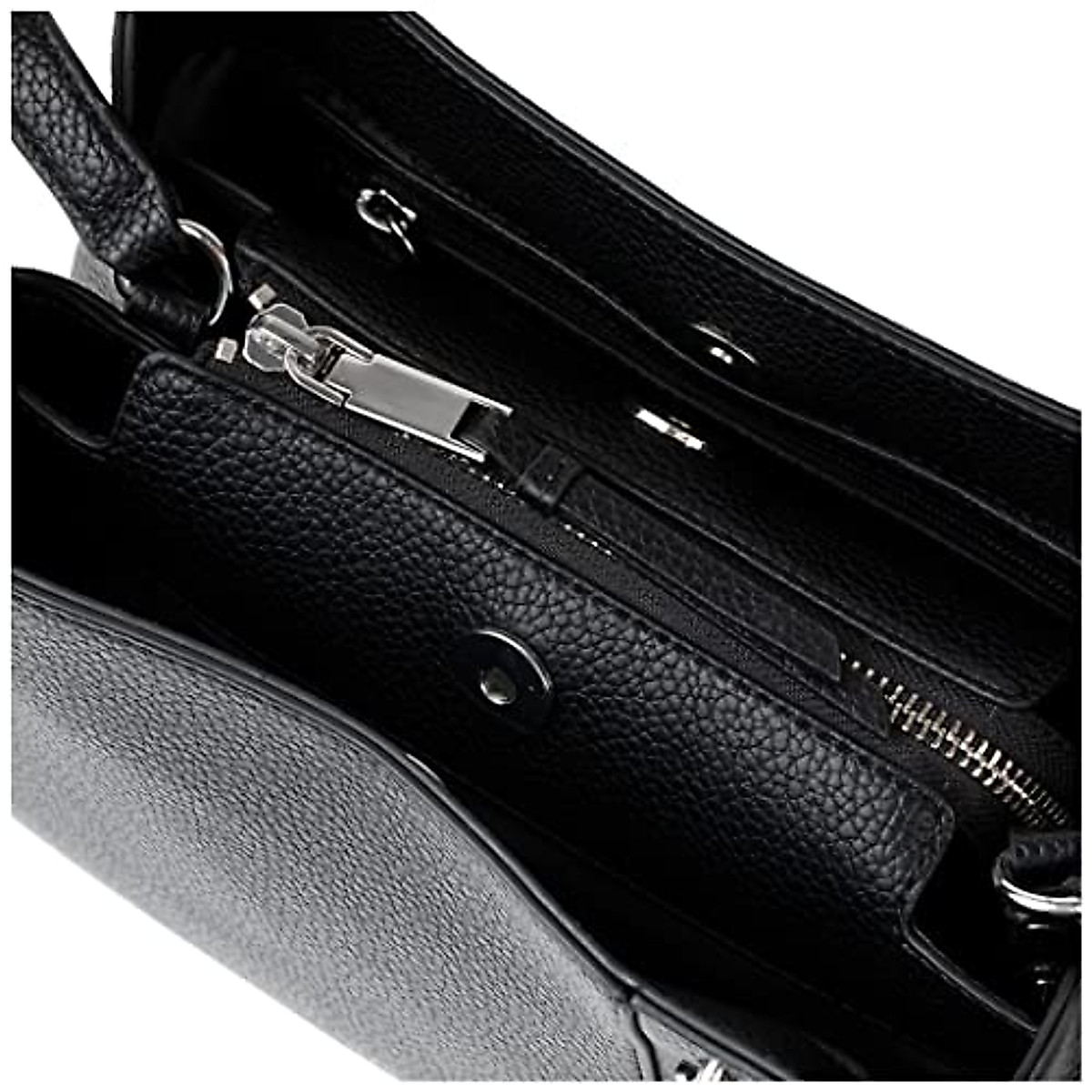 Calvin Klein Adeline Triple Compartment Crossbody, Black/Silver,One Size