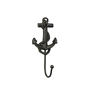 Cast Iron Anchor Hook 7 Inch - Anchor Decoration - Nautical Wall Hook