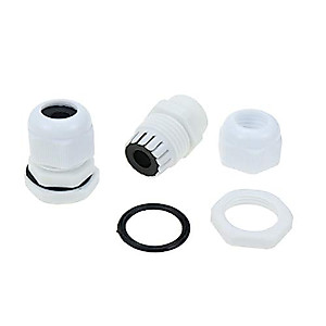 Sscon 1Pack ABS Solar Double Cable Entry Gland IP68 Weatherproof Dual Cable Entry Housing for Solar Project on Rv, Campervan, Boat, Caravan, White Color