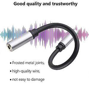 Pasow 3.5mm Female to Female Adapter Cable TRS Stereo Audio AUX Connector Cod for Headphones, Car, HiFi - 15cm/6inch (Grey)