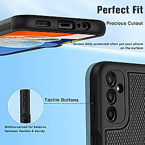 FNTCASE for Samsung Galaxy A14 5G Case: Dual Layer Protective Heavy Duty Cell Phone Cover Shockproof Rugged with Non Slip Textured Back - Military Protection Bumper Tough - 2023, 6.6inch (Matte Black)